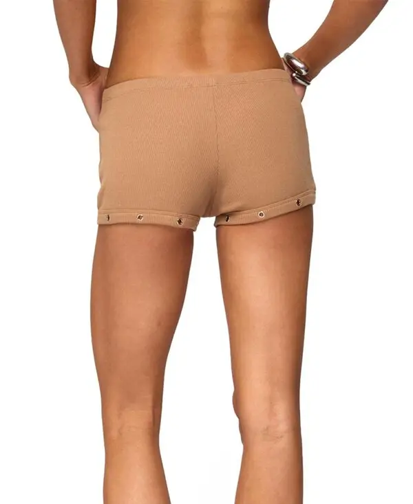 EDIKTED Hasel Grommet Ribbed Shorts