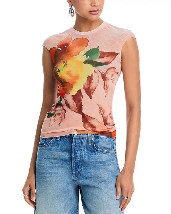 AFRM Nina Mesh Top - Snake Bloom