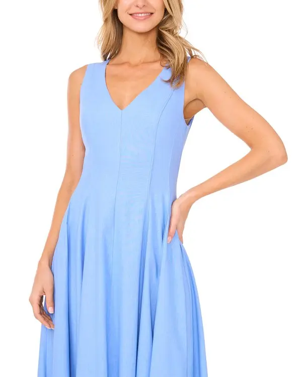 Ted Baker London Sleeveless V-neck Pleated Maxi Dress - Hydrangea