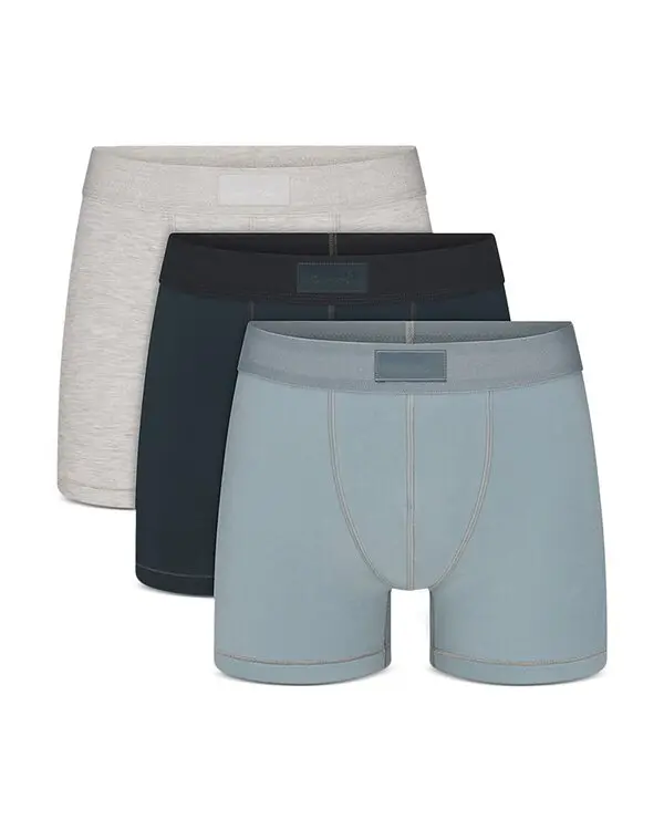 SKIMS Stretch Cotton 3 Boxer Briefs, 3-pack - Verd Multi