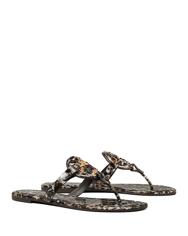Tory Burch Miller Printed Patent Leather Sandals - Caramel Multi