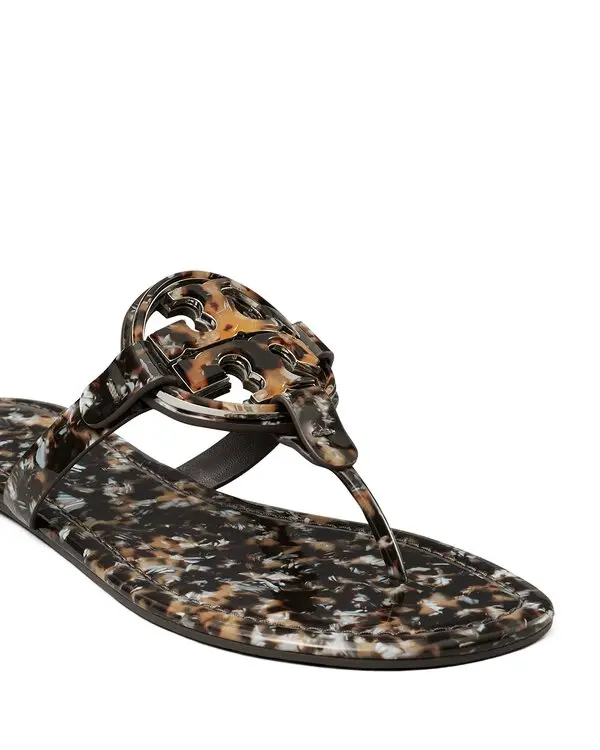 Tory Burch Miller Printed Patent Leather Sandals - Caramel Multi