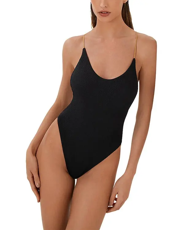 VIX PAULA HERMANNY Firenze Ney T Back One Piece Swimsuit - Black