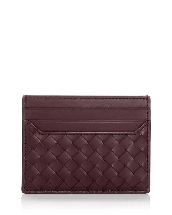 Bottega Veneta Intrecciato Leather Card Case - Ebano Dark