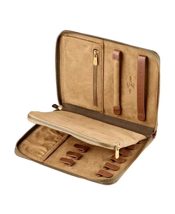 Wolf Ida Travel Zip Jewelry Portfolio - Khaki