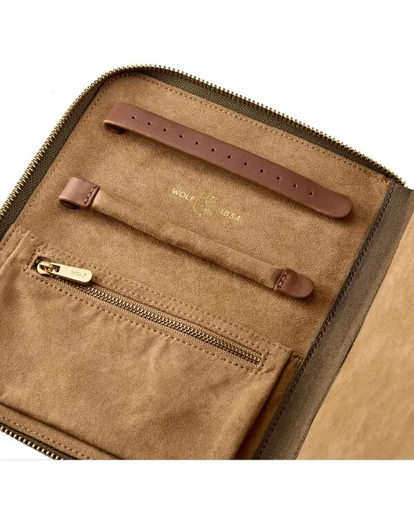Wolf Ida Travel Zip Jewelry Portfolio - Khaki