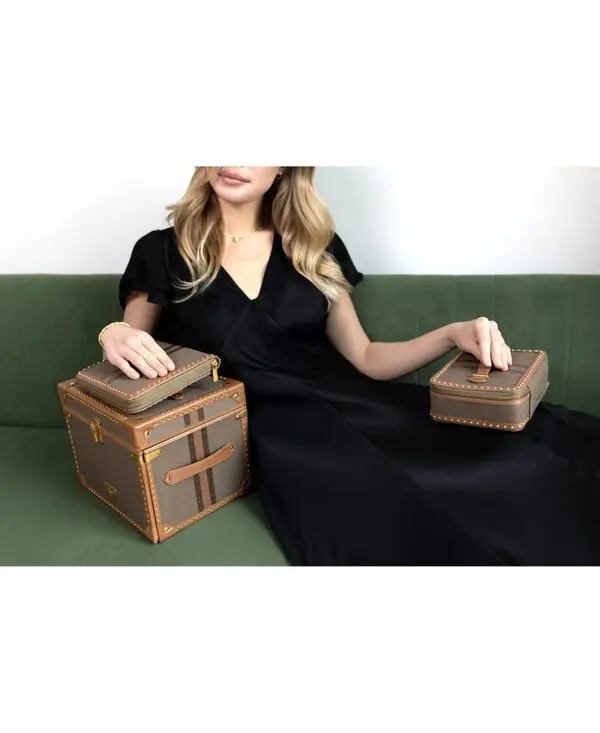 Wolf Ida Travel Zip Jewelry Portfolio - Khaki