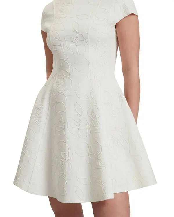 white embroidered skater dress Iris Eyelet Embroidered Dress – Gorsuch main image 0
