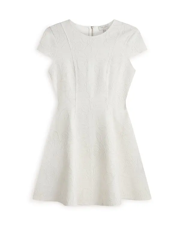 Ted Baker London Embroidered Ponte Mini Skater Dress In Ivory - 43% Off |  Editorialist