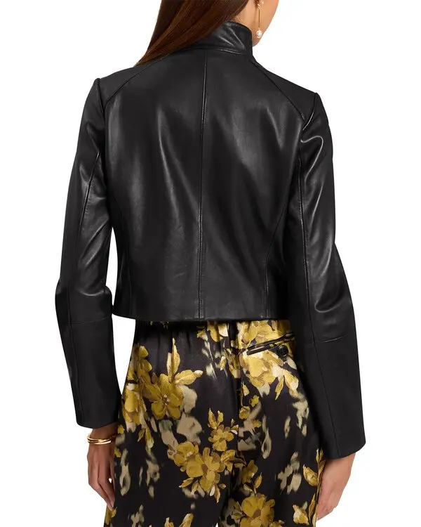 Ted Baker London Cropped Leather Wrap Jacket