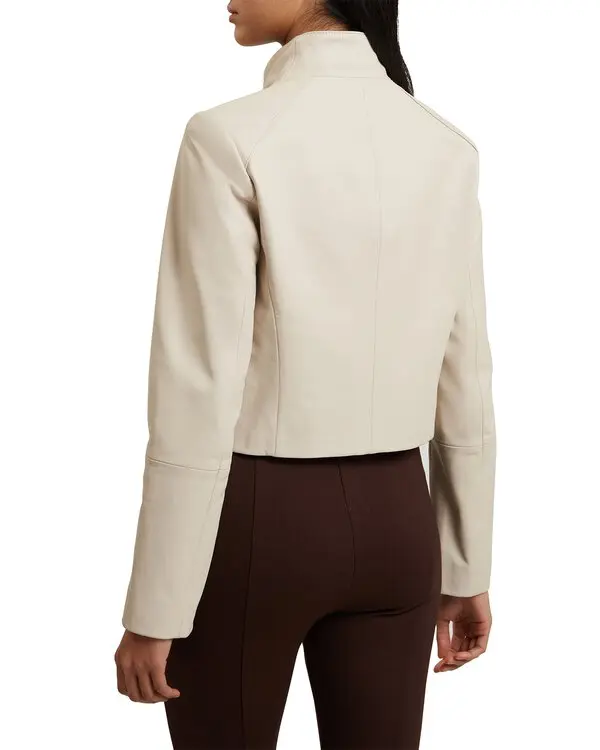 Ted Baker London Leather Cropped Wrap Jacket