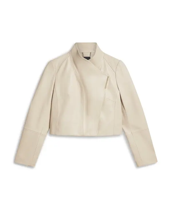 Ted Baker London Leather Cropped Wrap Jacket