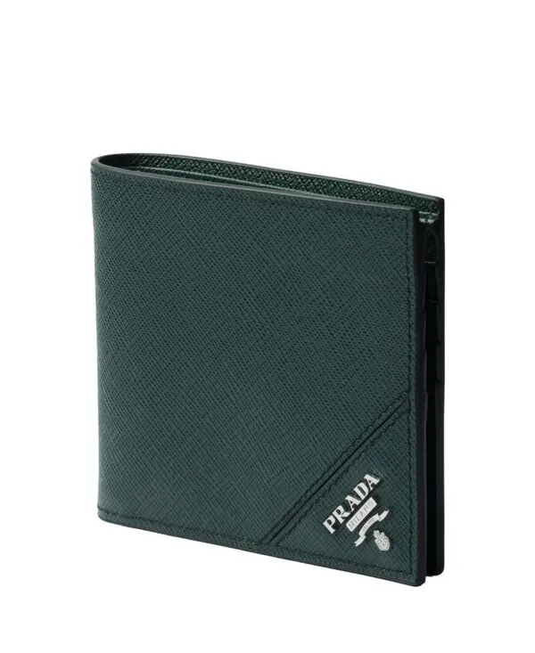 Prada Saffiano Leather Wallet Green Editorialist