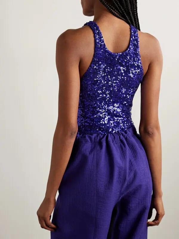 Tory Burch Embellished Stretch-jersey Bodysuit
