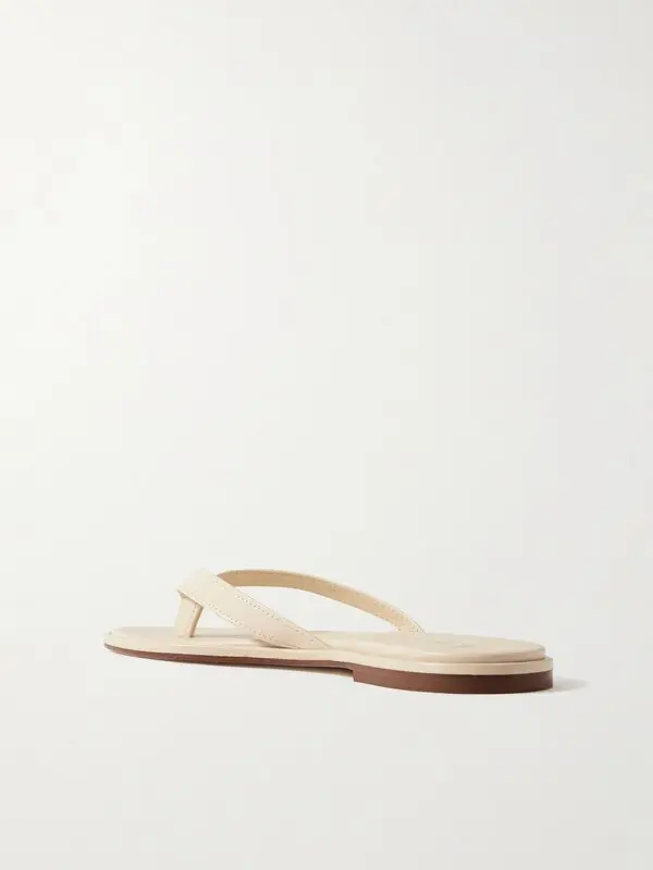 AeydĒ Melody Leather Flip Flops - Neutrals