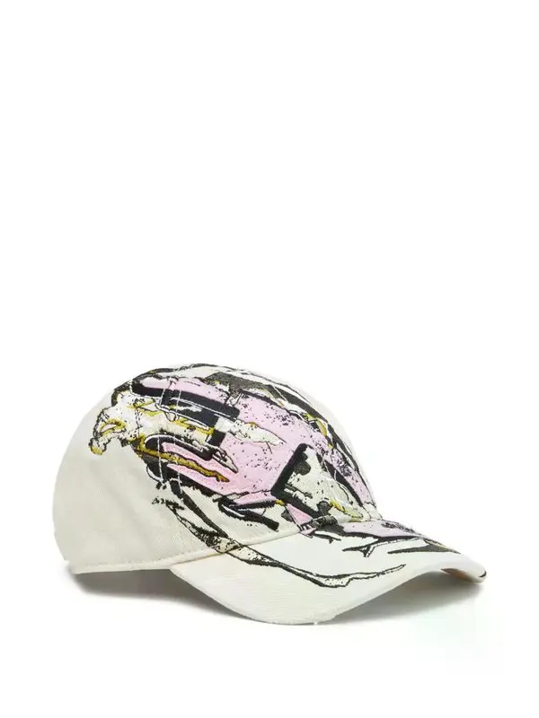 Diesel Graphic-print Baseball Cap - White
