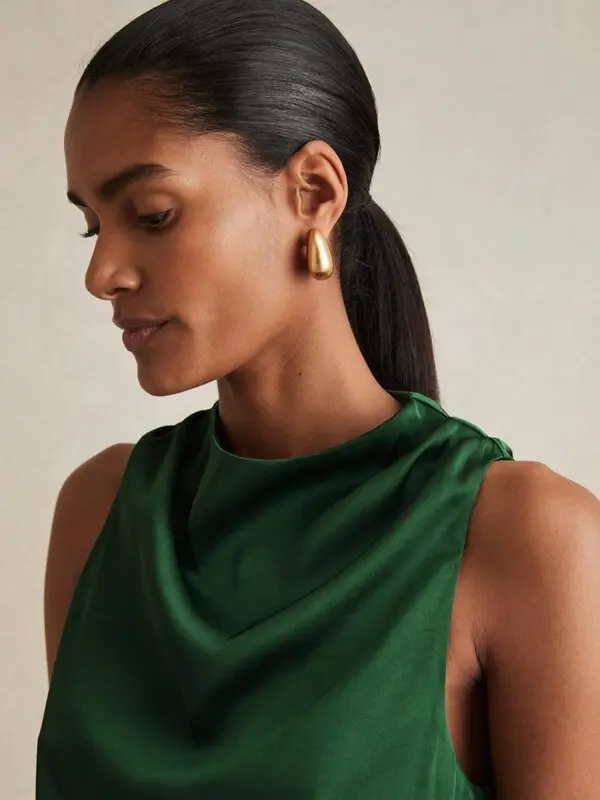 REISS Eloise Drape-neck Layered Dress