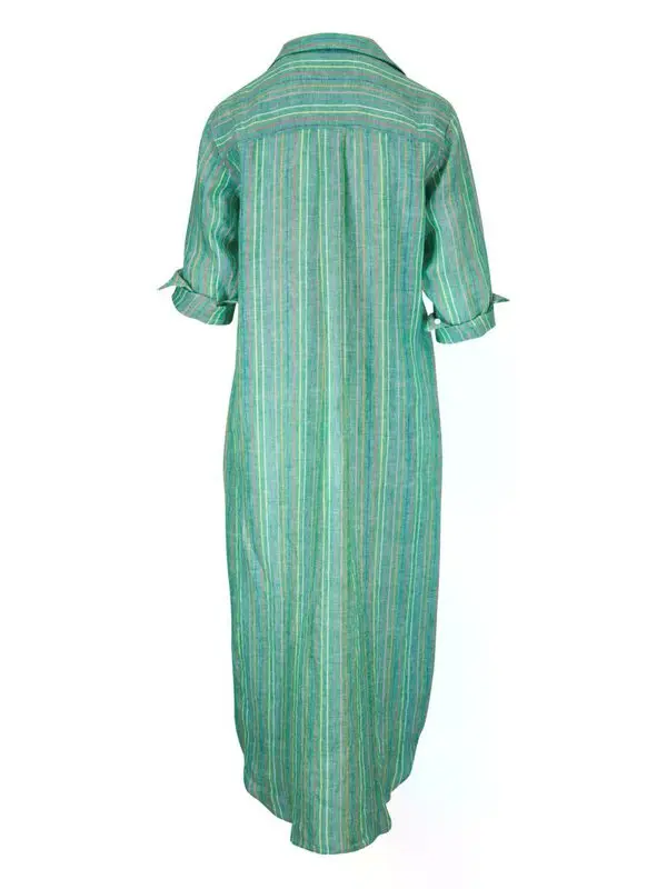 Frank & Eileen Linen Midi Shirt Dress - Green | Editorialist
