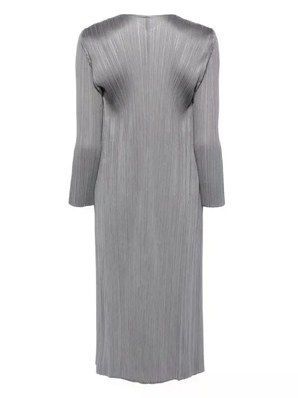 Issey Miyake Pleated Open-front Coat - Grey
