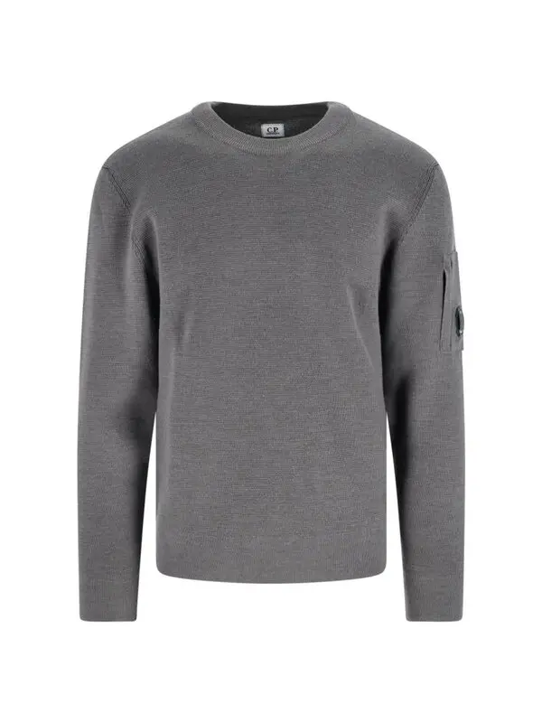 C.P. COMPANY Half-zip Cotton Sweater - Grey