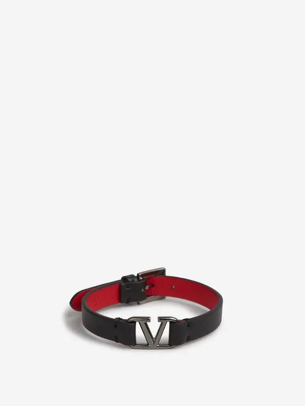 Valentino Garavani Vlogo Buckle Bracelet - Black
