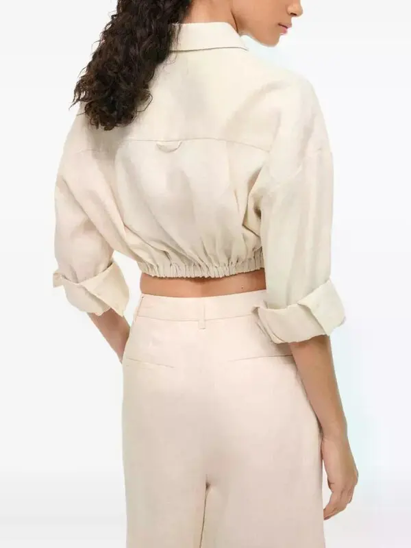 Staud Lisa Linen Blouse - Neutrals