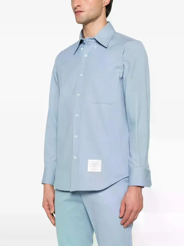 Thom Browne Rwb-stripe Denim Shirt - Blue