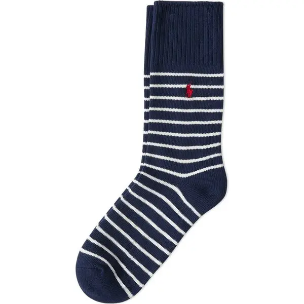 Polo Ralph Lauren Breton Stripe Crew Socks - Navy