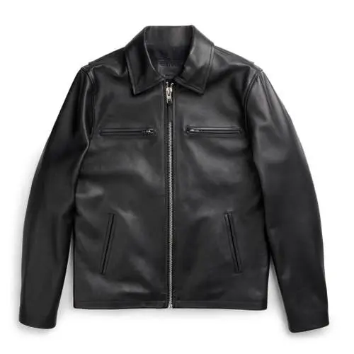 LAST WOLF Rainer Moto Leather Jacket - Black