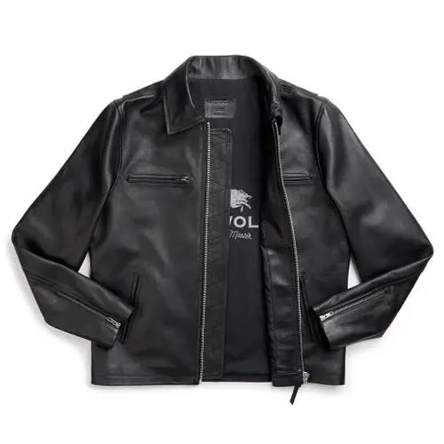 LAST WOLF Rainer Moto Leather Jacket - Black