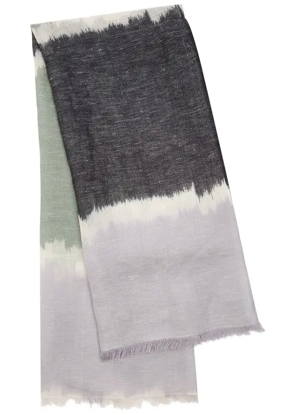 Denis Colomb Summer Ikat Jacquard Cashmere-blend Scarf - Green