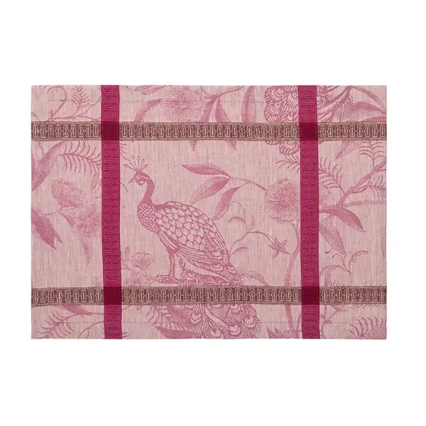 LE JACQUARD FRANÇAIS Linen À L’orangerie Placemat - Pink