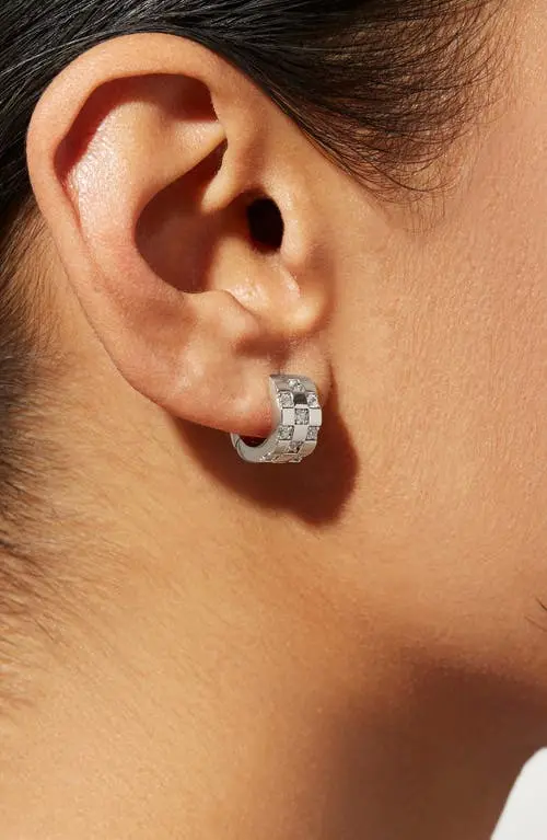 ANA LUISA Cubic Zirconia Huggie Hoop Earrings - Silver
