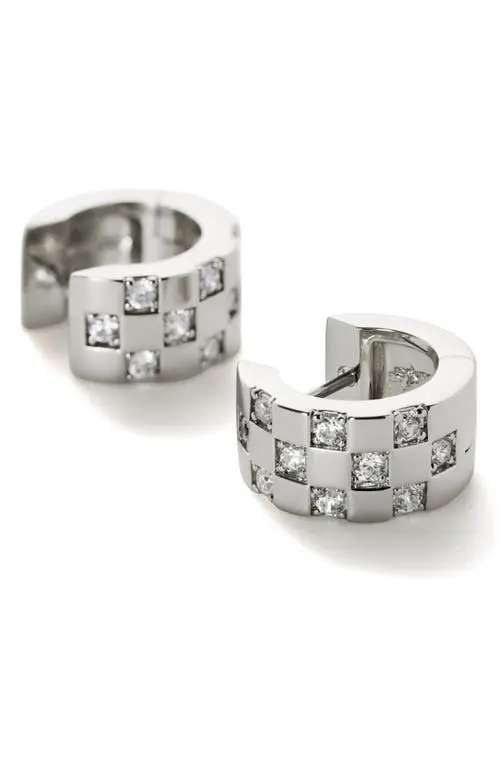 ANA LUISA Cubic Zirconia Huggie Hoop Earrings - Silver