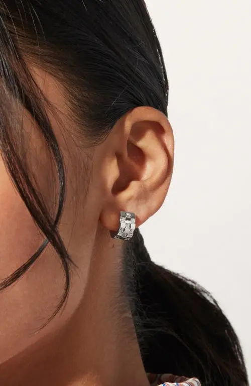 ANA LUISA Cubic Zirconia Huggie Hoop Earrings - Silver