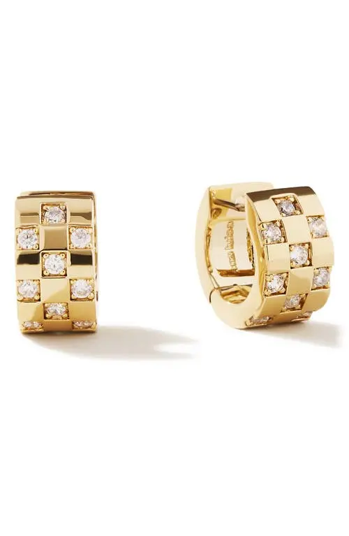ANA LUISA Eden Cubic Zirconia Huggie Hoop Earrings - Gold / Clear