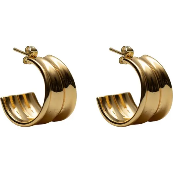 Argento Vivo Double Row Hoop Earrings - Gold