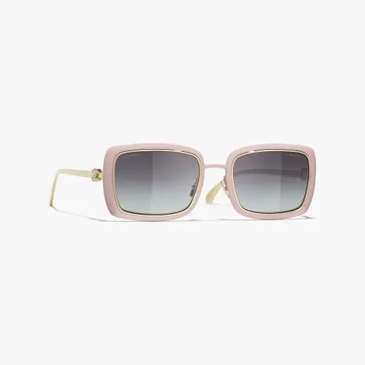 Chanel Rectangle Sunglasses - Pale Pink
