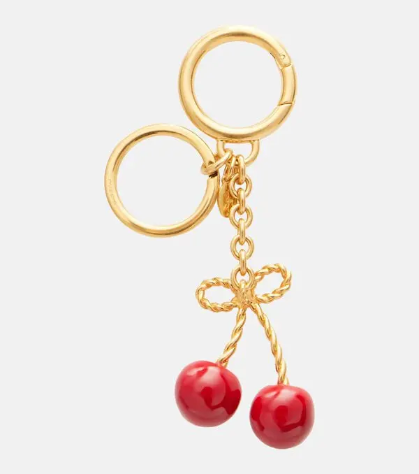 Valentino Garavani Vlogo Cherries Key Ring - Red
