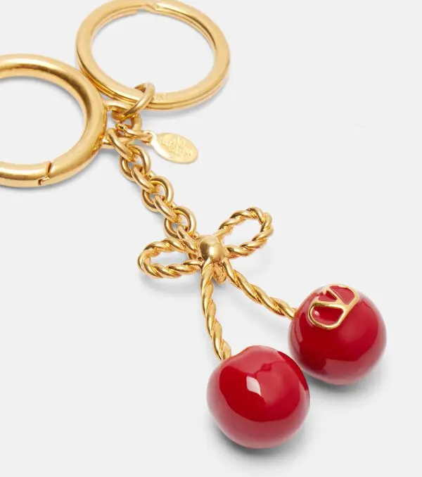 Valentino Garavani Vlogo Cherries Key Ring - Red
