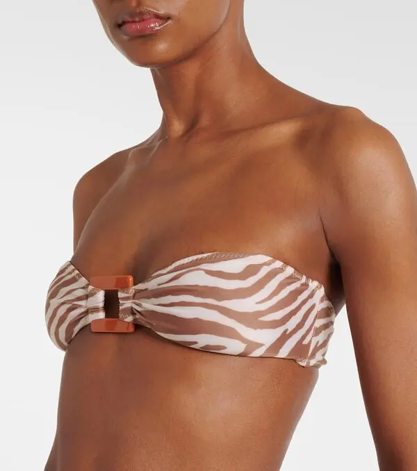 SAME Zebra-print Bandeau Bikini Top