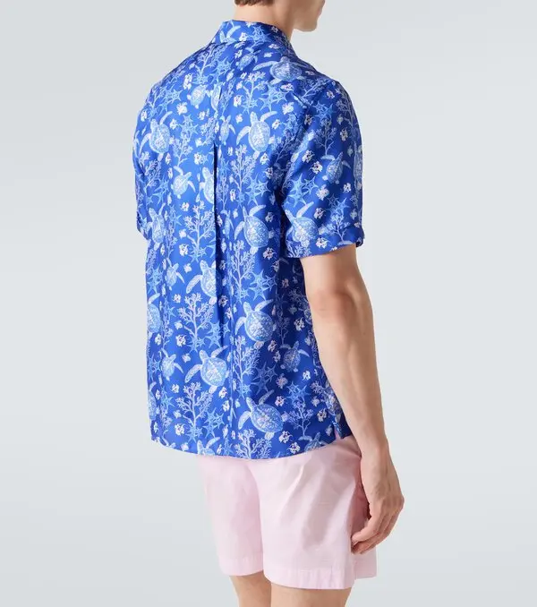 Vilebrequin Charli Printed Silk Bowling Shirt - Blue