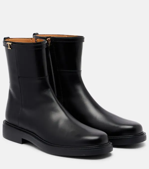 TOD'S Leather Ankle Boots - Black
