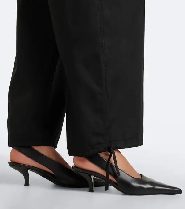 TOTEME Leather Slingback Pumps - Black