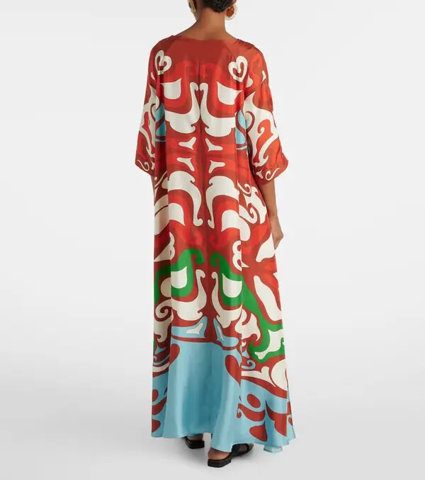 La DoubleJ Muumuu Printed Silk Twill Maxi Dress