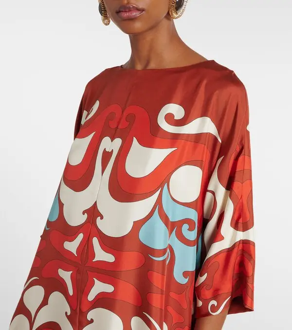 La DoubleJ Muumuu Printed Silk Twill Maxi Dress