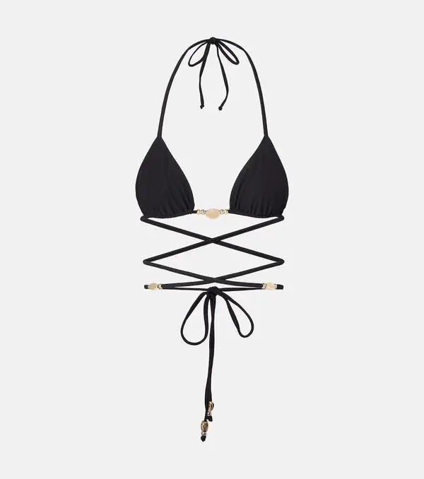 SAME Embellished Bikini Top - Black