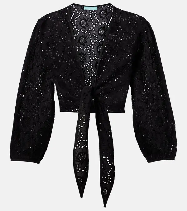 Melissa Odabash Pia Cotton Lace Top