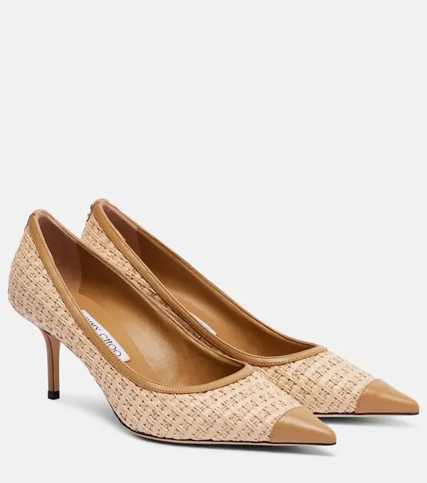 JIMMY CHOO Love 65 Raffia-effect Pumps