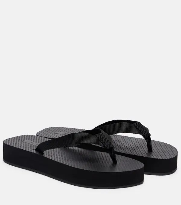 THE ROW Dune Platform Thong Sandals - Black